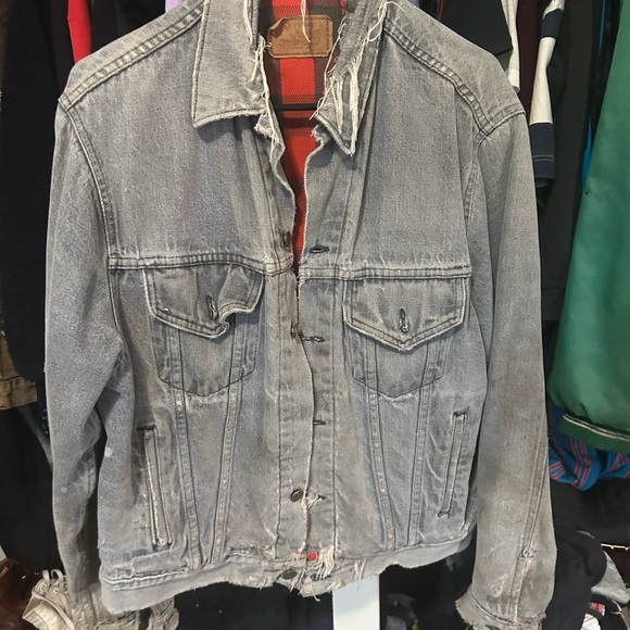 Levi's | Jackets & Coats | Vintage Distressed Gray Denim Jacket | Poshmark